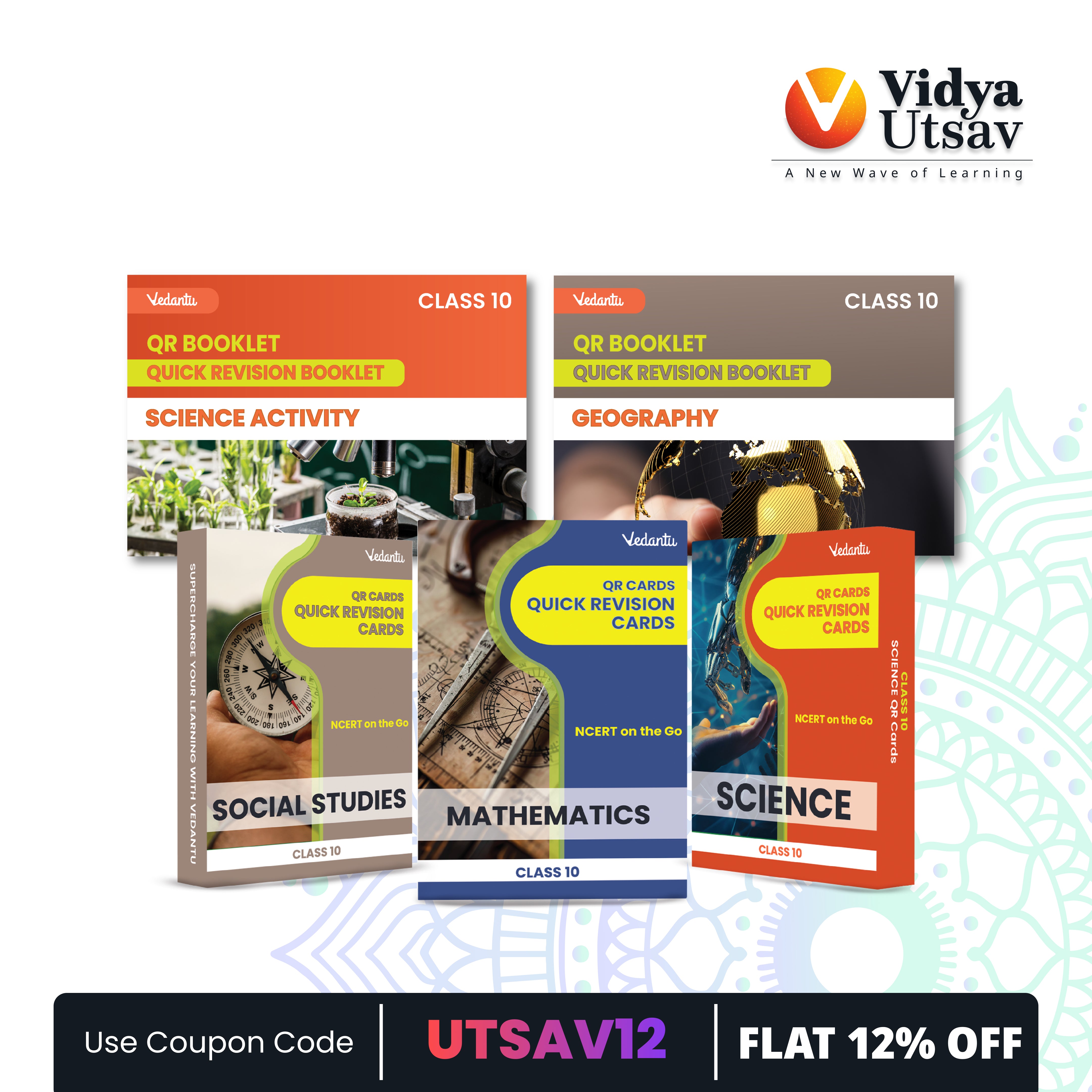 Vedantu Quick Revision Cards for CBSE Class 10 Mathematics, Science, S