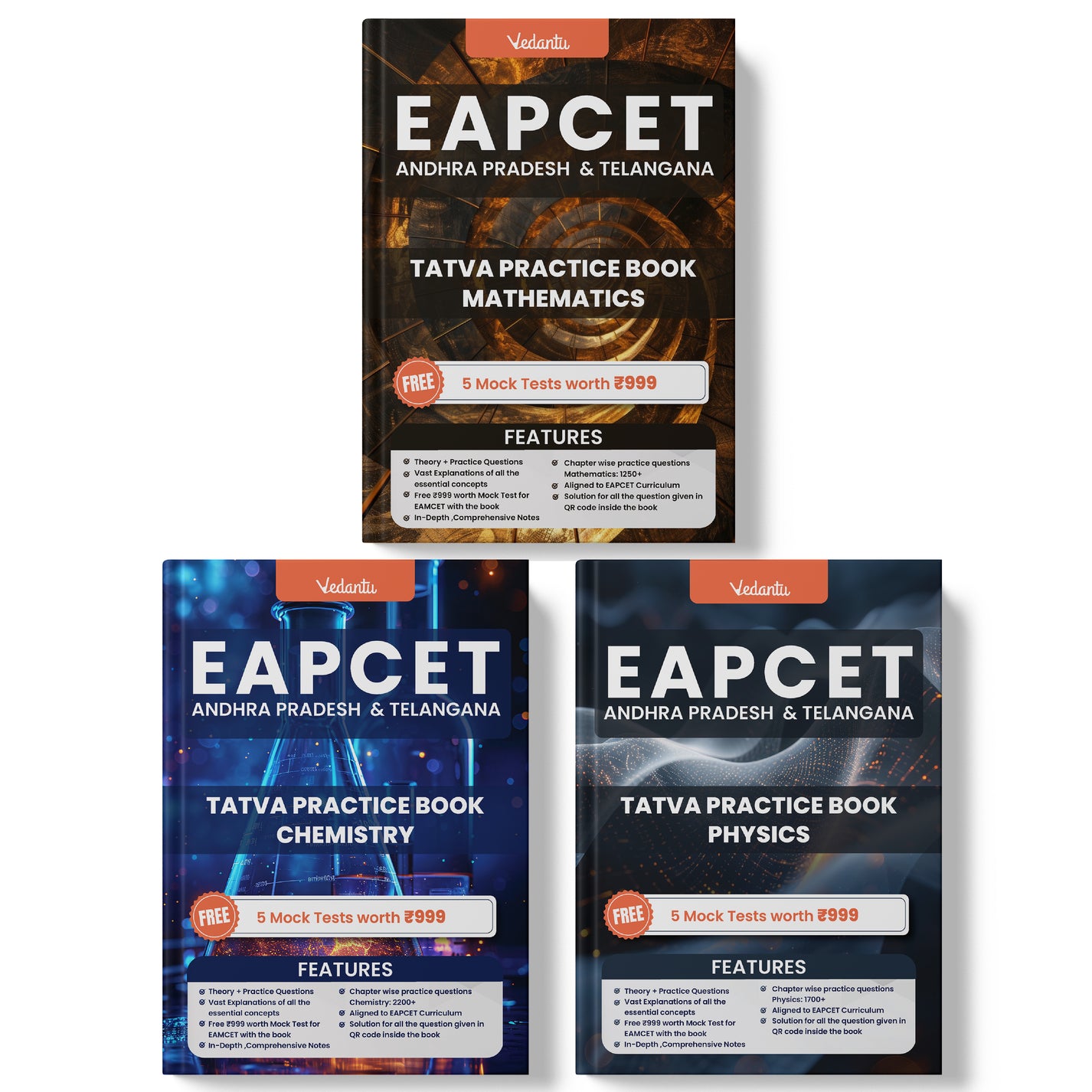 Vedantu EAPCET / EAMCET Tatva Books Set Of 3 | Physics, Chemistry, Mat