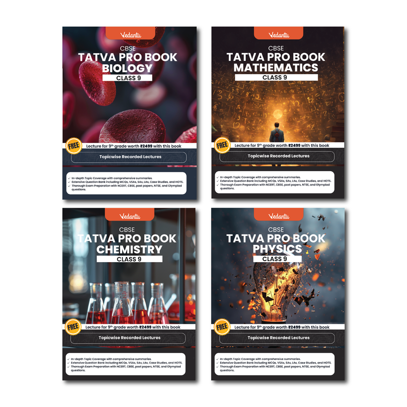 Vedantu Tatva Pro Question Bank Book CBSE Class 9 Set of 4 Books | Mat